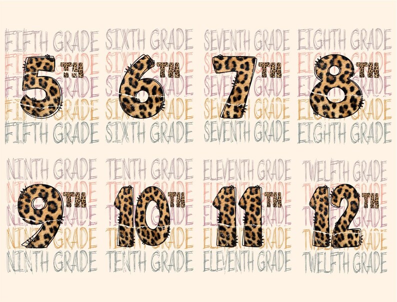 Digital Png File Back to School Daycare Stacked Cheetah Leopard Teacher ...