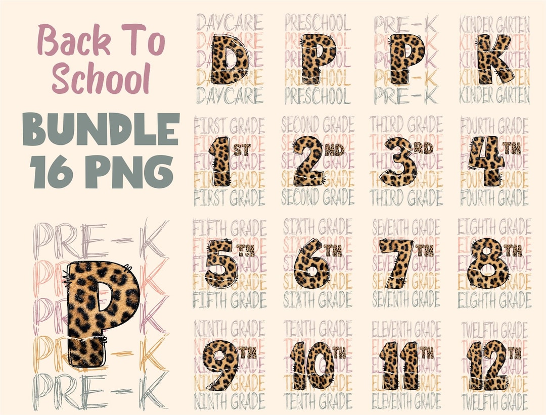 Digital Png File Back to School Daycare Stacked Cheetah Leopard Teacher ...