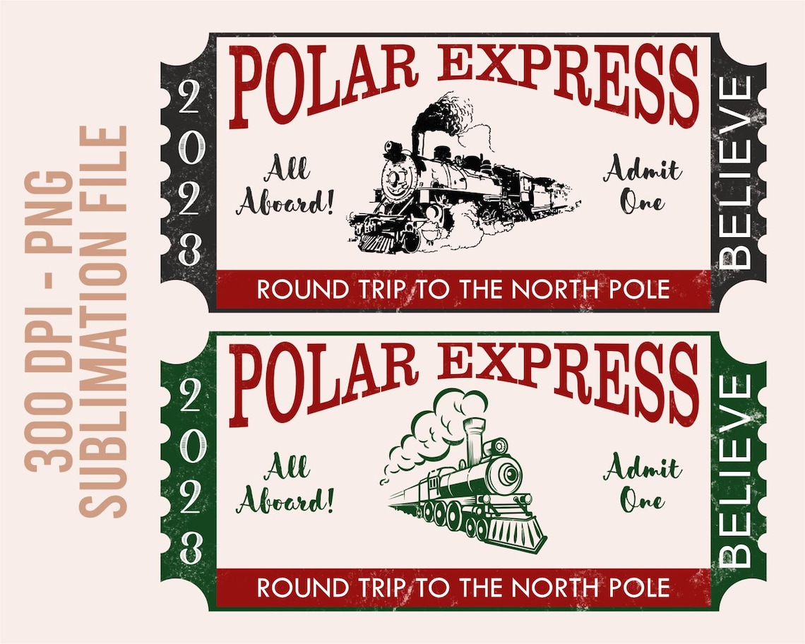 Polar Express Ticket Png and Printable for Your Christmas Home Decor ...