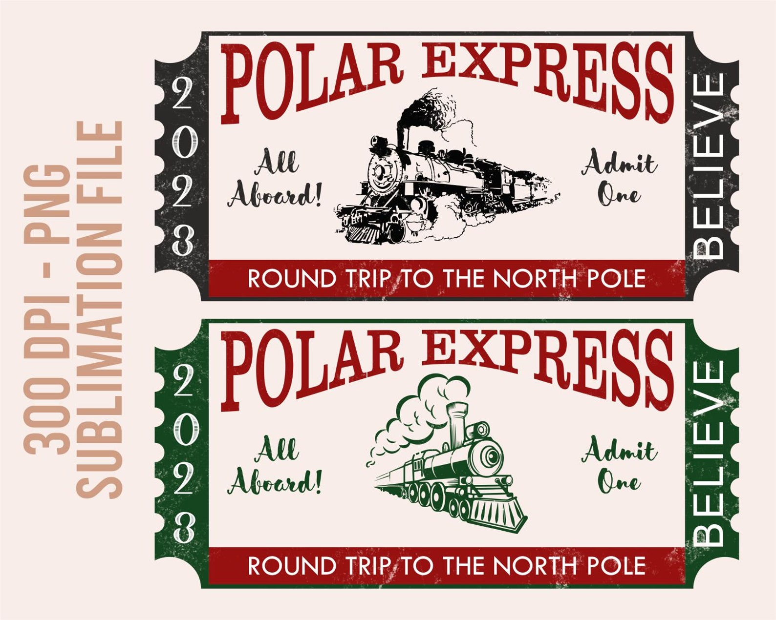 Polar Express Ticket Png and Printable for Your Christmas Home Decor ...