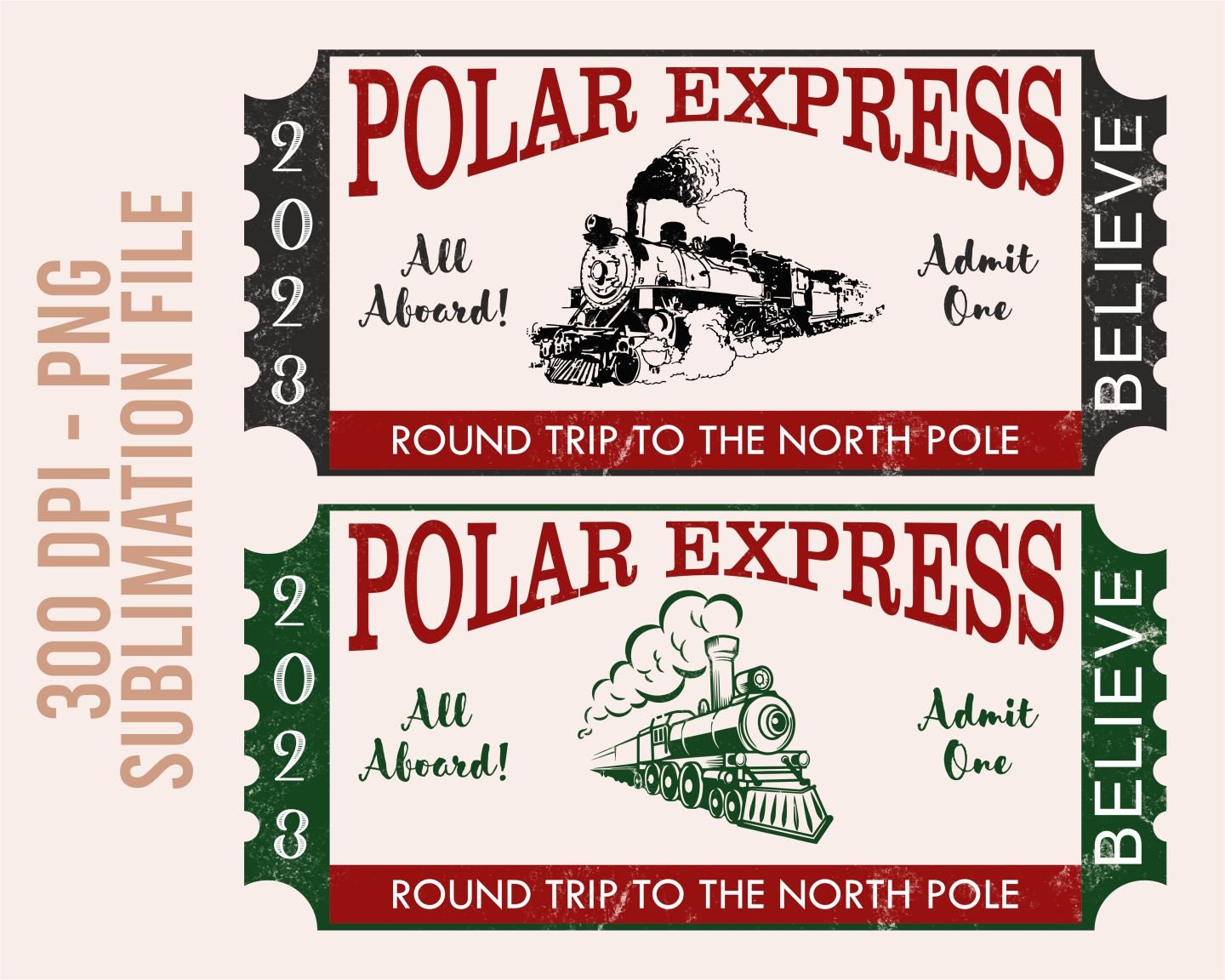 Polar Express Ticket Png and Printable for Your Christmas Home Decor ...