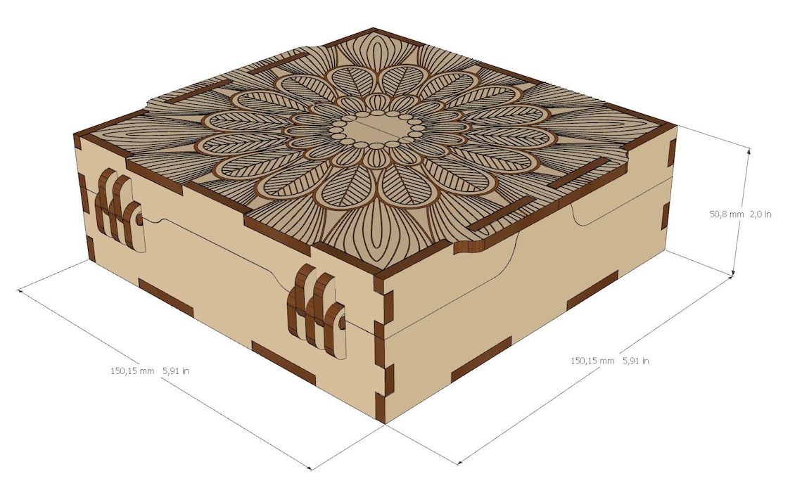 Box Laser cut Dateien Laser cut Template Mandala Box Laser | Etsy