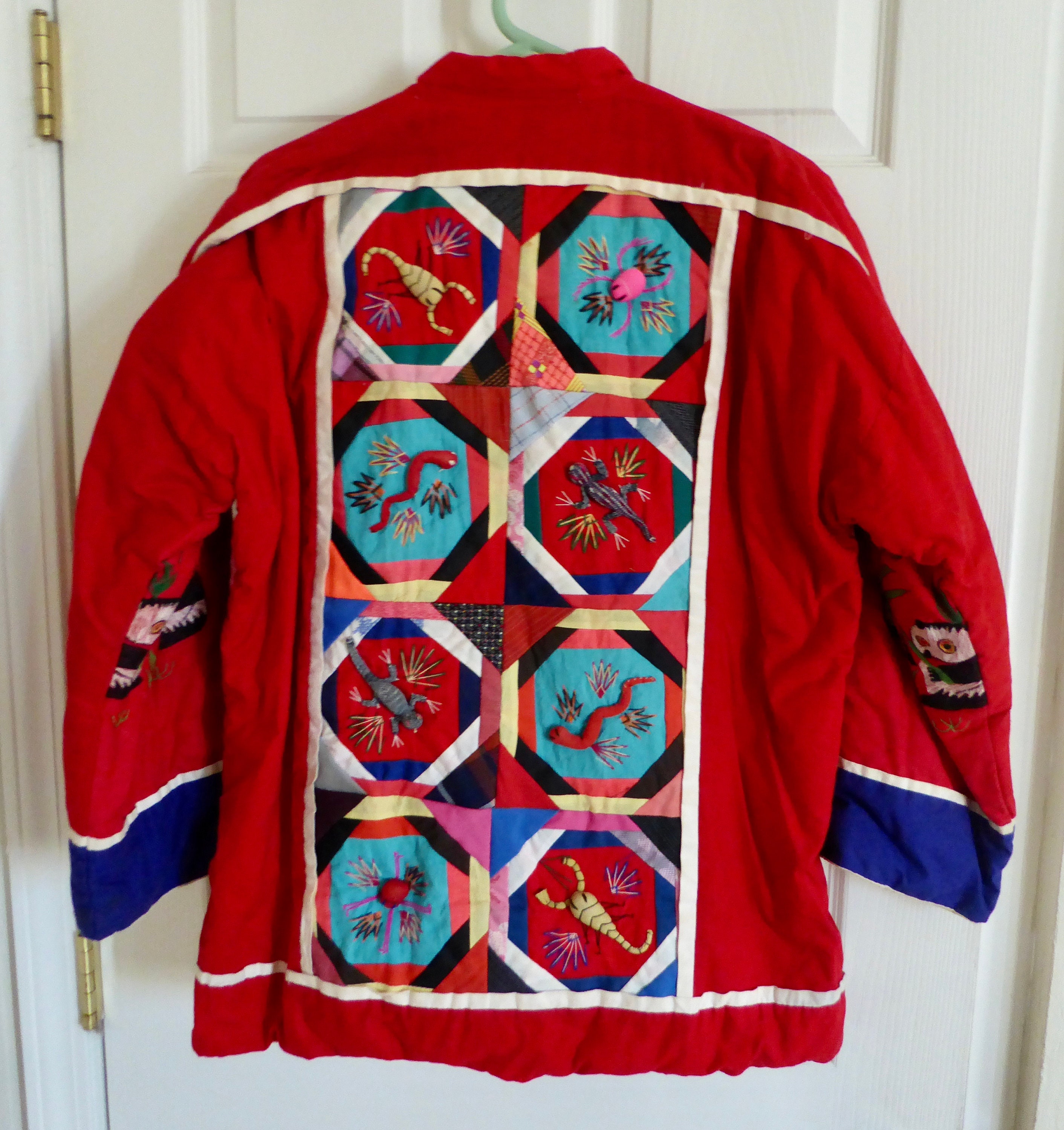 Chinese Bai Jia Bei Good Luck Jacket/coat Quilted Patchwork Embroidered ...