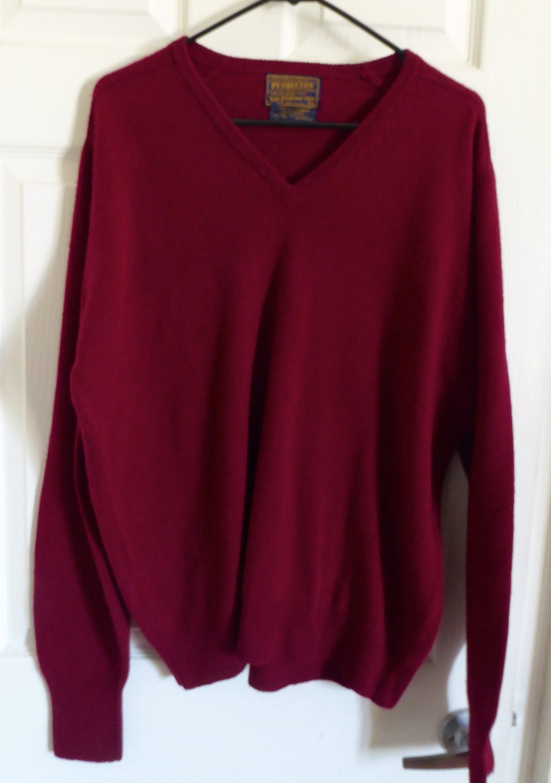 Vintage Sir Pendleton XL Maroon/burgundy/red Sweater RARE Wool/cashmere Blend V-neck Pullover ...