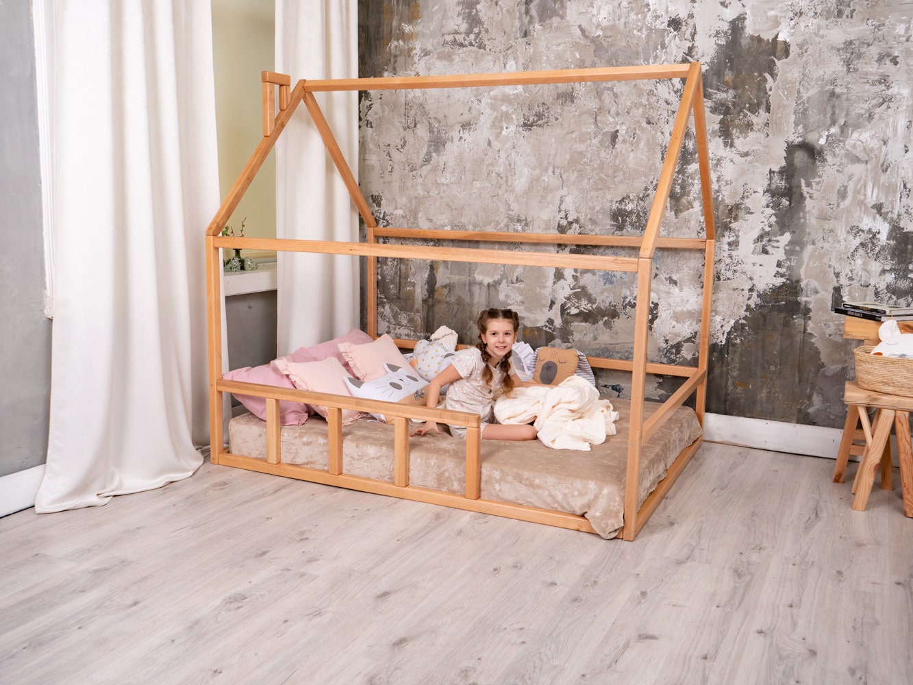 Toddler bed Montessori floor bed Montessori bed Full floor bed | Etsy