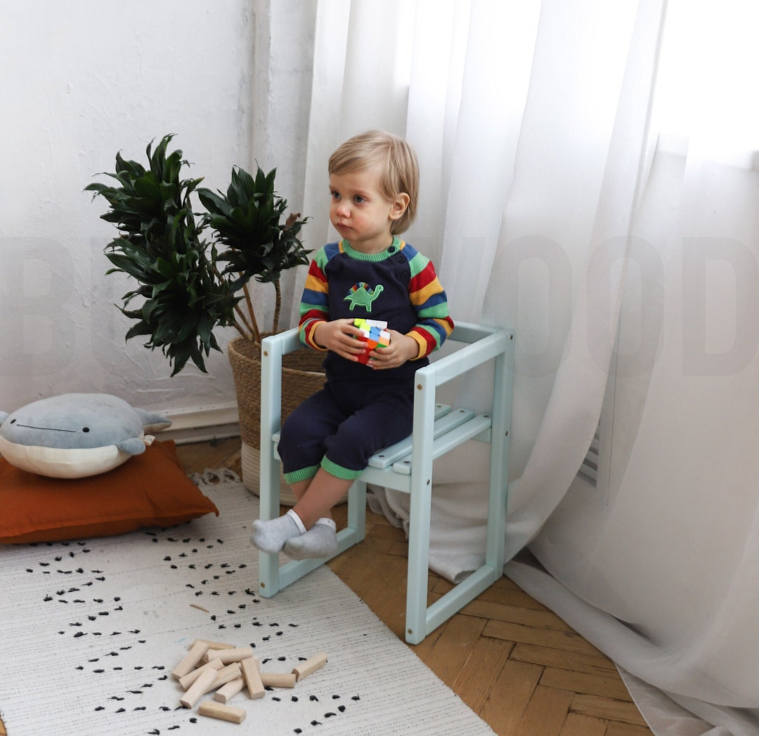 Toddler Wood Chair by Busywood, Reading Stool for Kid, Montessori ...