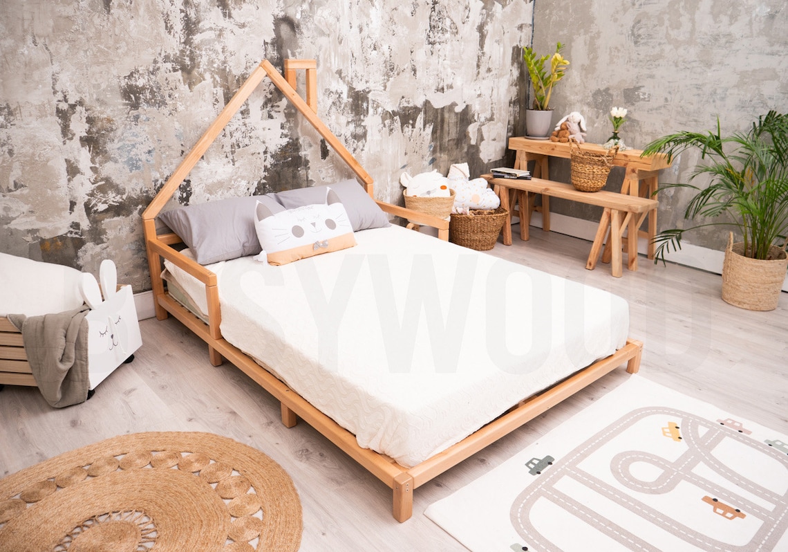 Wood Bed Montessori Toddler Twin Bed Montessori Bed Full - Etsy