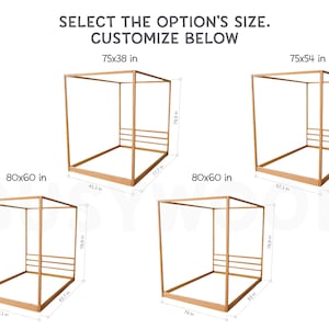 Square Canopy Bed, Four Poster Bed, King Size Bed, Low Platform Bed ...