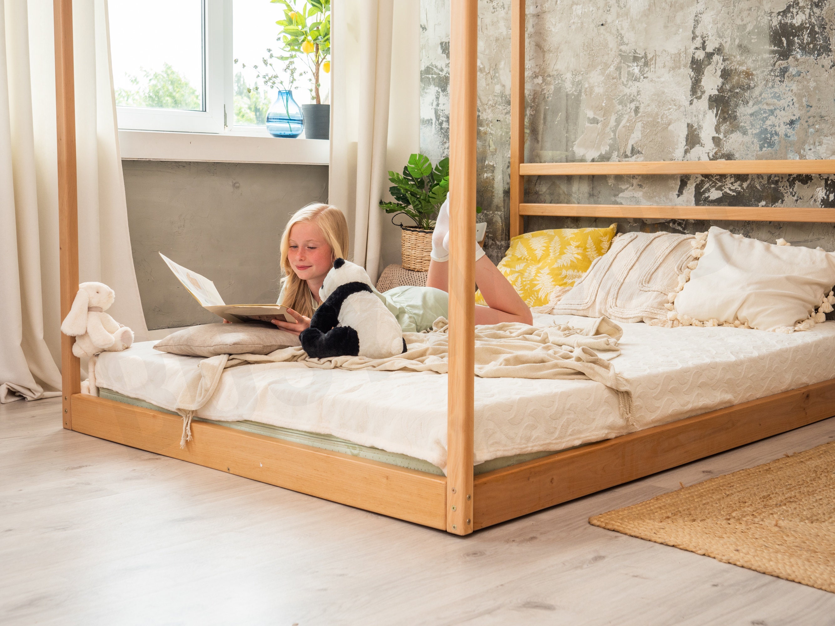 Square Bed Floor Bed Busywood Bed Frame Teen Bed House - Etsy UK
