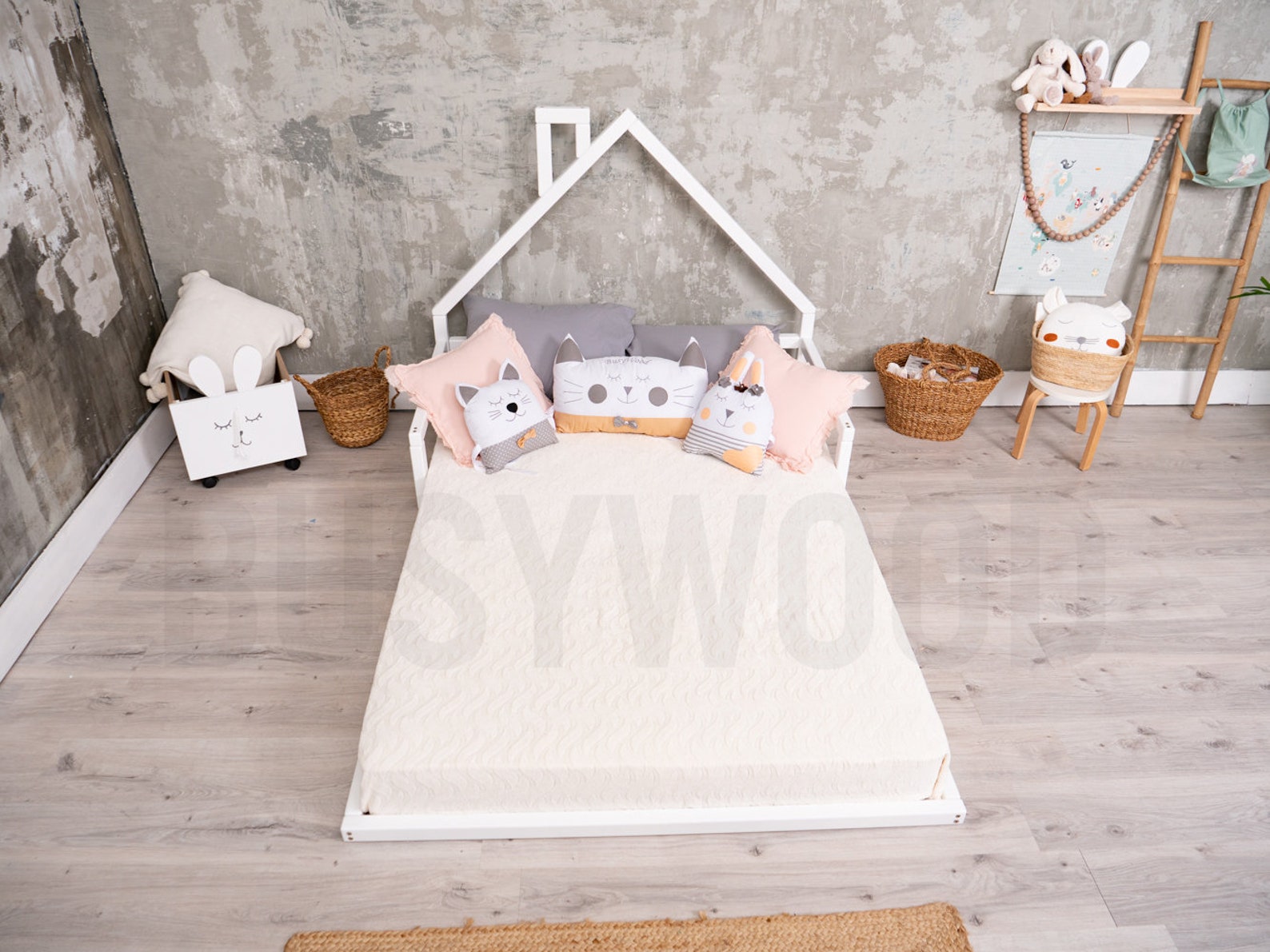 Montessori Twin Floor Bed Toddler Bed Wood Bed Frame Platform - Etsy