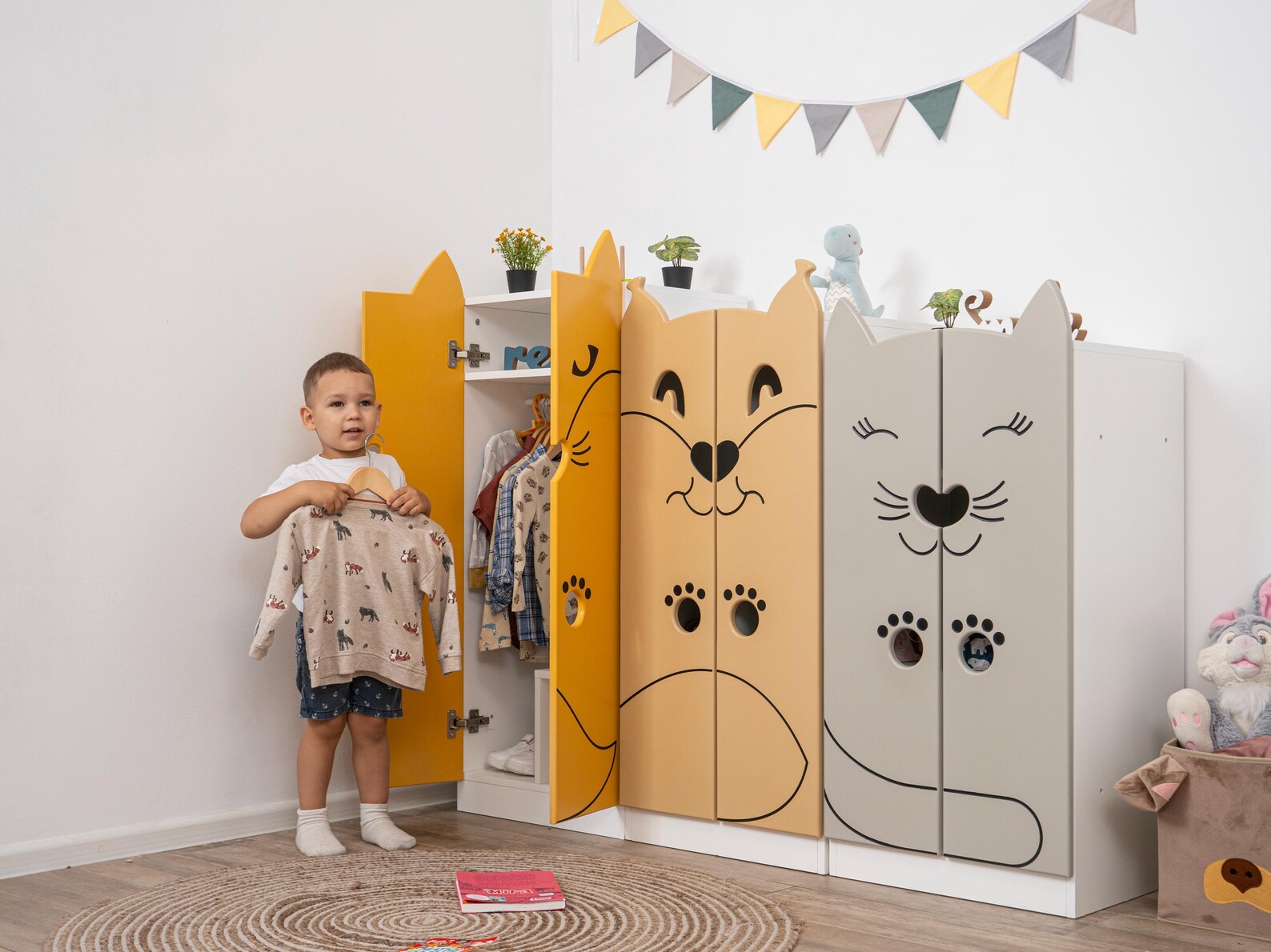 Montessori Wardrobe by Busywood, Toddler Dresser, Animal Dress up ...