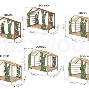 Busywood Montessori Climbing Bed, Wooden Kids Playing Bed Frame ...