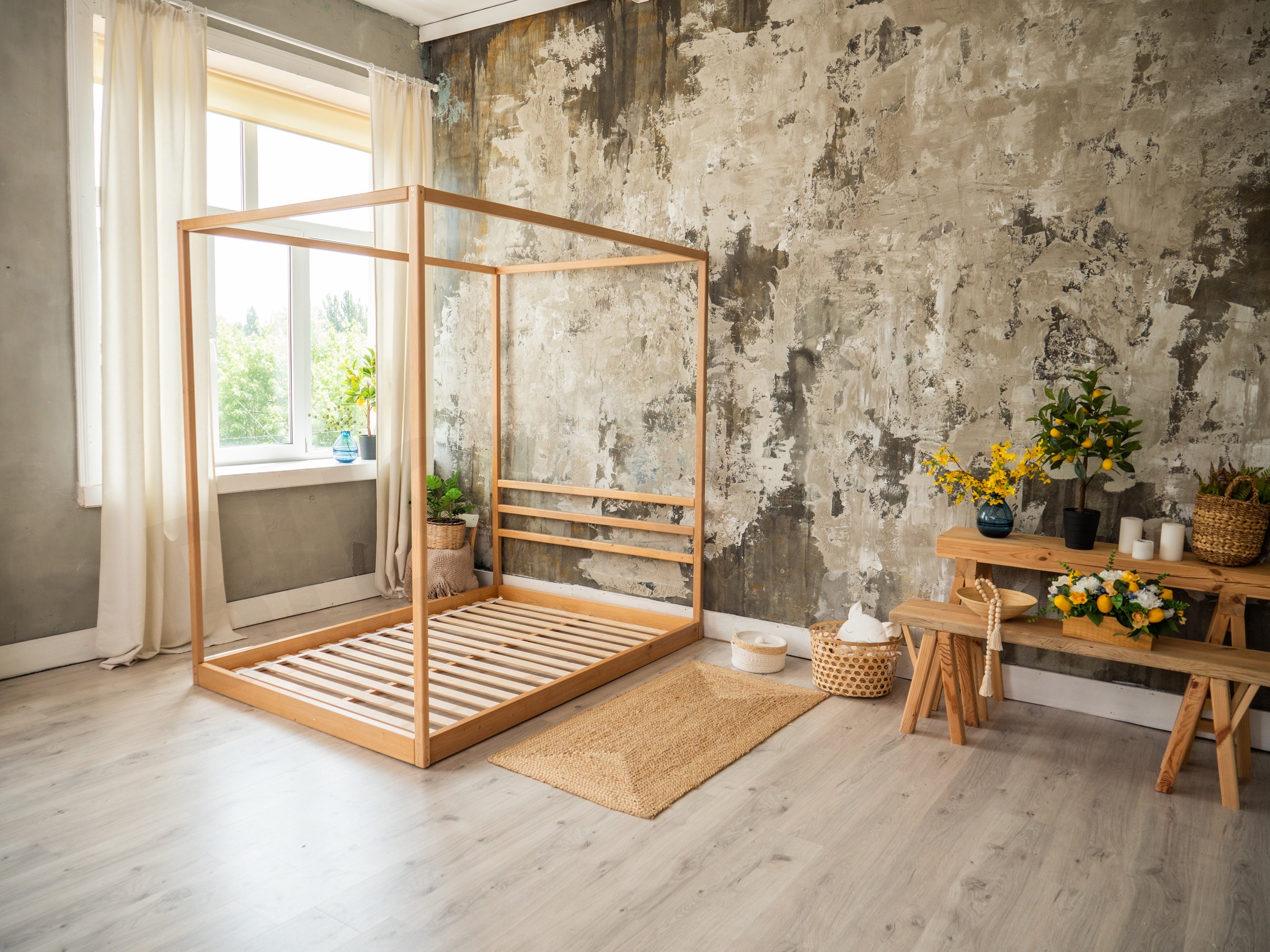 Square Bed Floor Bed Busywood Bed Frame Teen Bed House - Etsy UK