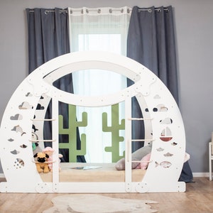 Montessori Climbing Bed, Toddler Floor Bed, Gym Bed With Climbing Wall ...