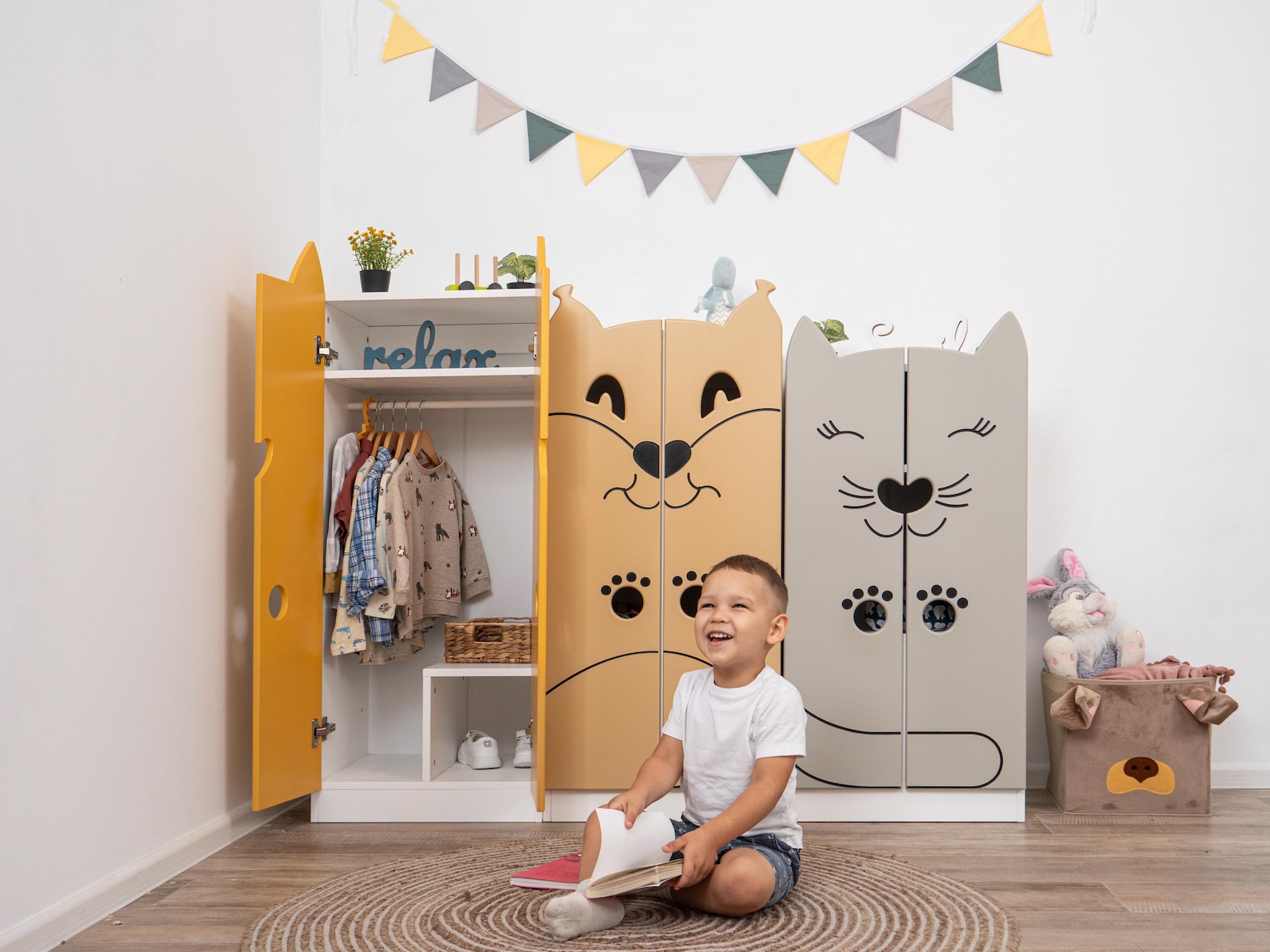 Montessori Wardrobe by Busywood, Toddler Dresser, Animal Dress up ...