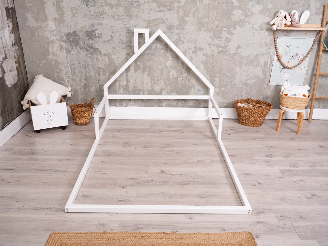 Montessori Twin Floor Bed Toddler Bed Wood Bed Frame Platform | Etsy