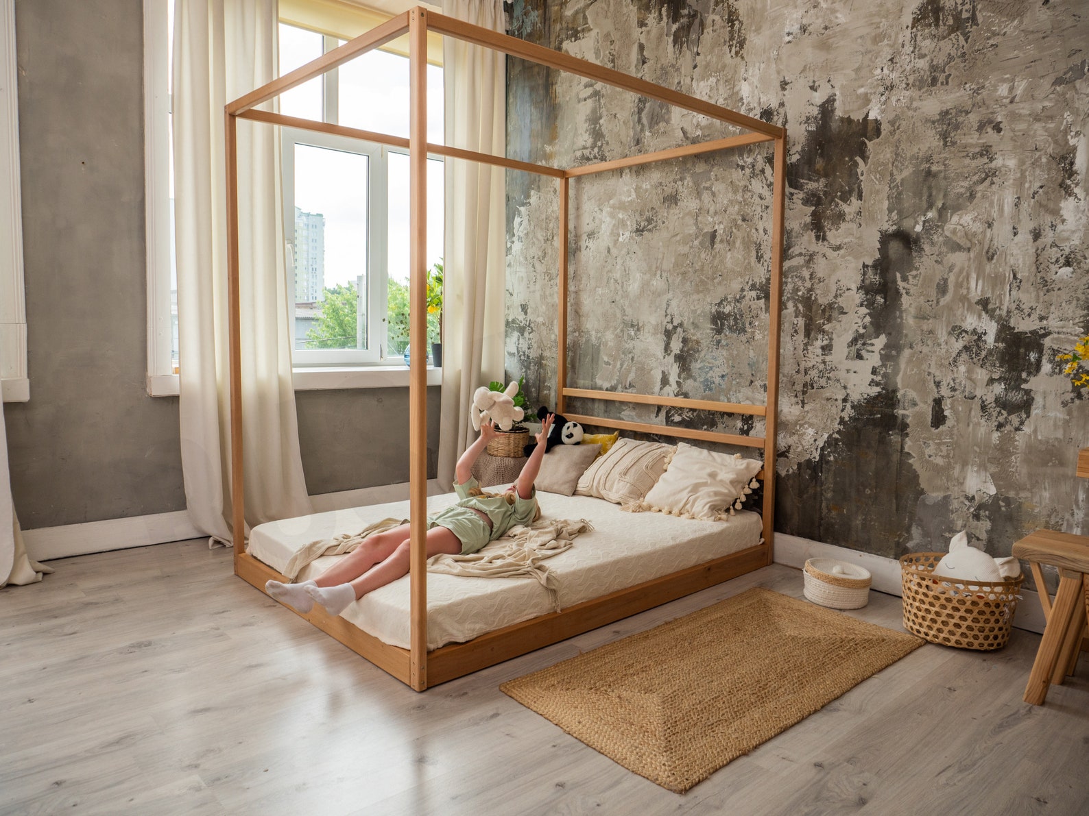 Square Bed Floor Bed Busywood Bed Frame Teen Bed House - Etsy