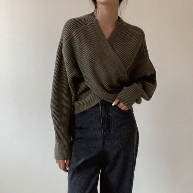 Wrap sweater / Sweaters for women / Knit top / Wrap top / | Etsy