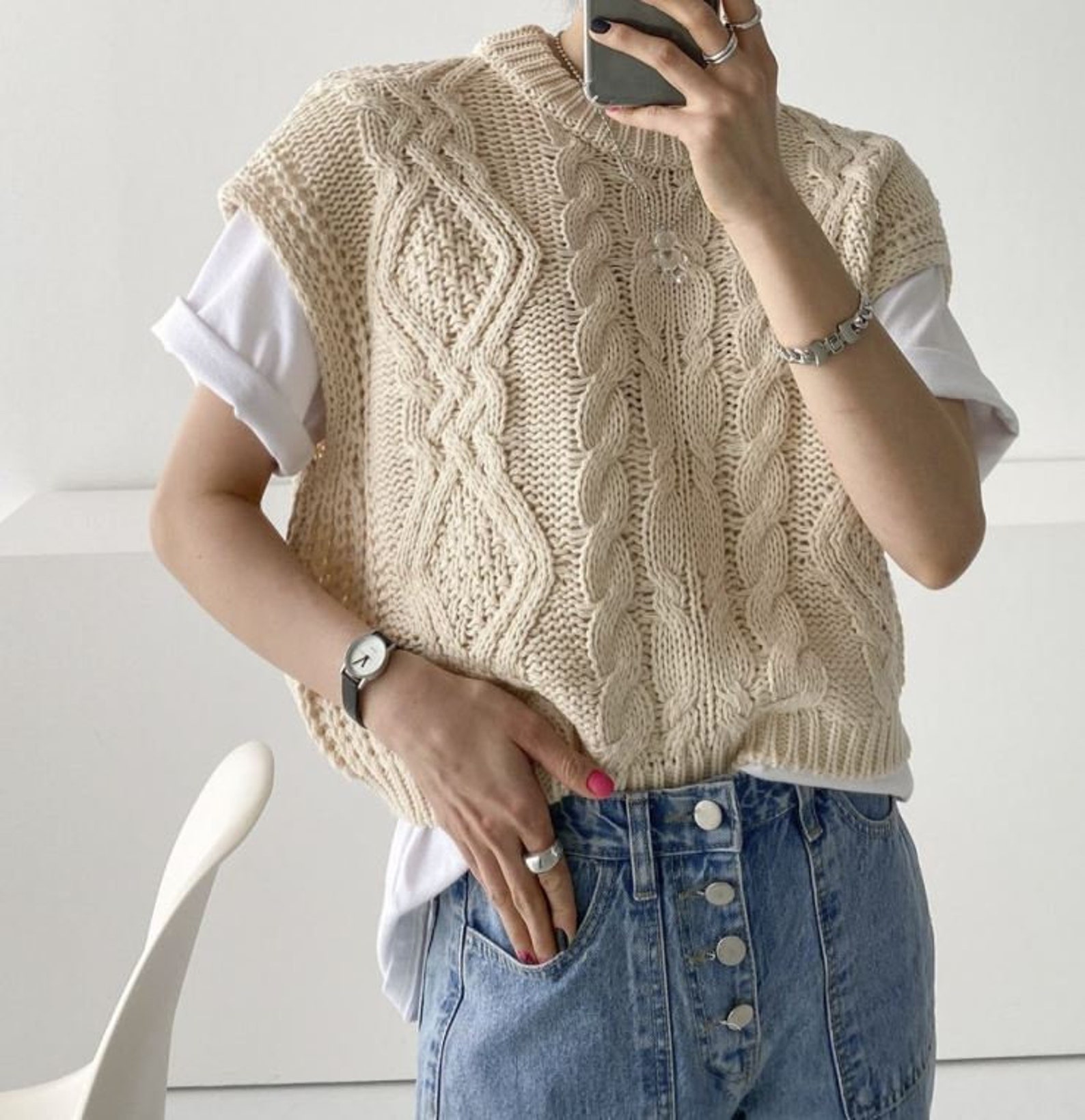 Sweater Vest / Knit Vest / Cable Knit Vest / Sweaters for - Etsy