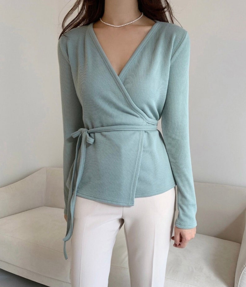 Top for Women / Wrap Top / Wrap Mood Top / Wrap Tie Blouse / - Etsy