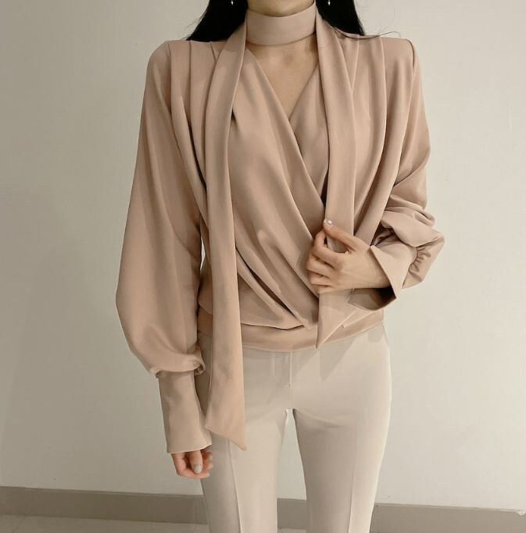 Wrap Top / Wrap Mood Top / Shirring Mood Top / Shirring Top / Deep V ...