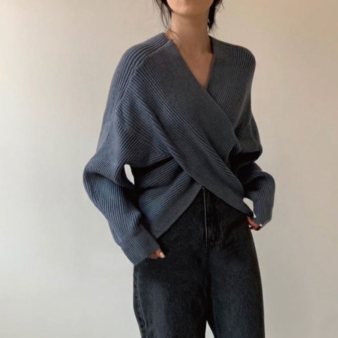 Wrap sweater / Sweaters for women / Knit top / Wrap top / | Etsy