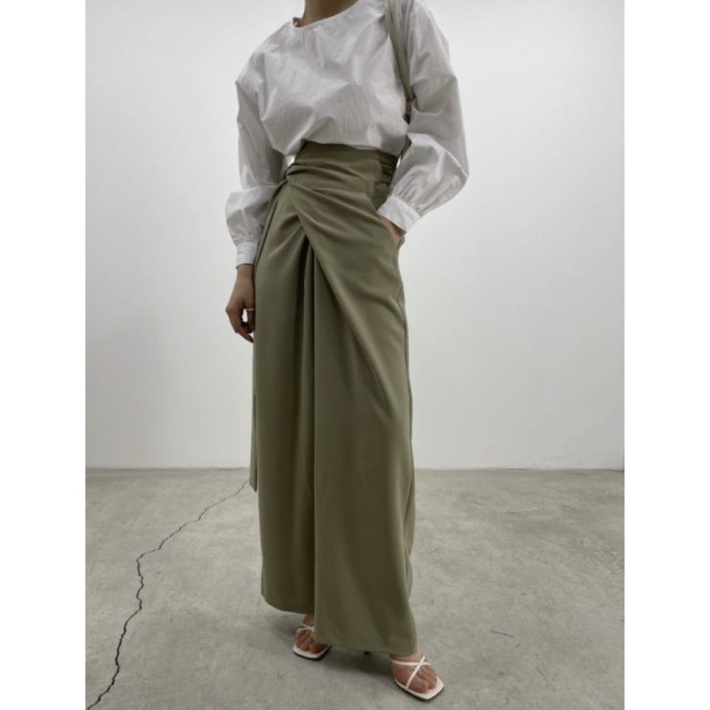 Wrap Mood Pants / Wide Leg Pants Women / Waisted Trousers / - Etsy