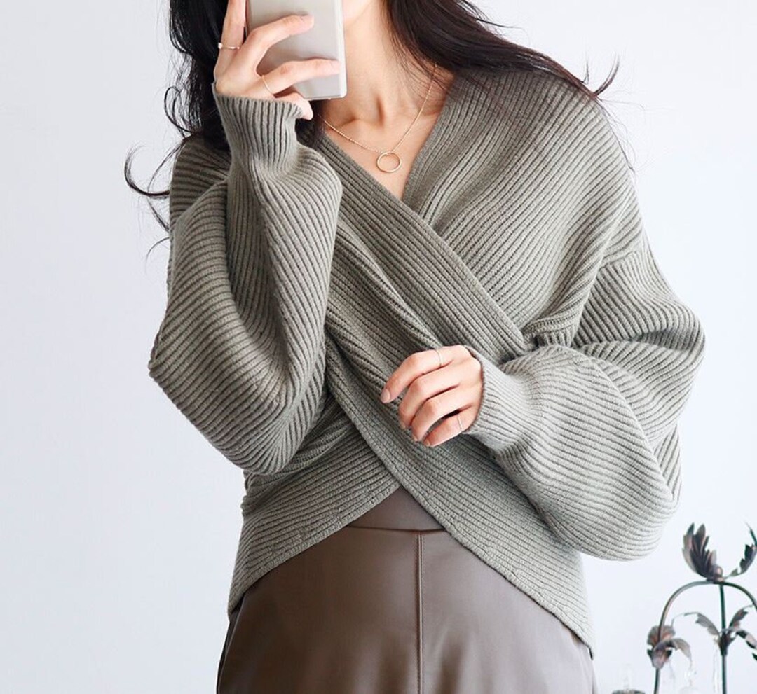 Wrap Sweater / Sweaters for Women / Knit Top / Wrap Top / Tunic Sweater ...