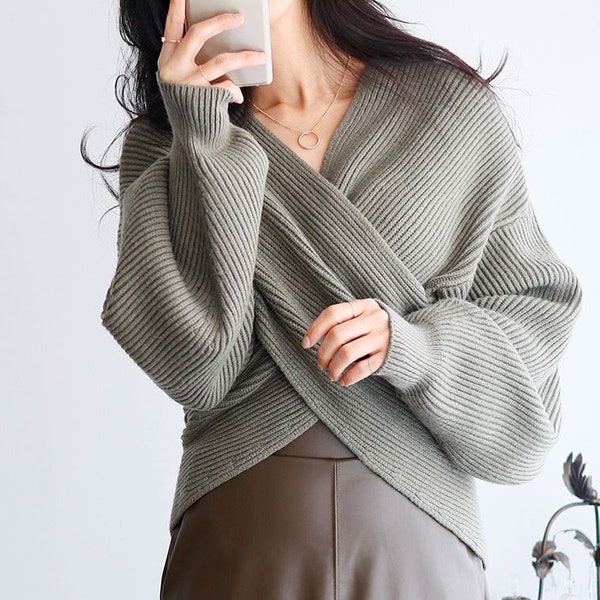 Wool Wrap Sweater - Etsy