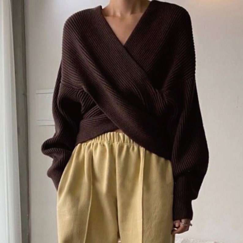 Wrap sweater / Sweaters for women / Knit top / Wrap top / | Etsy