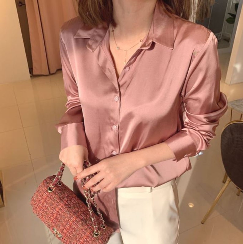 Silky Blouse / Tunics for Women / Satin Silk Blouse / Mood - Etsy