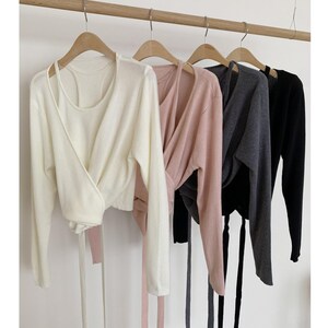 Wrap Mood Top / Wrap Knit Top / Halter Neck Top / Cross Wrap Top ...