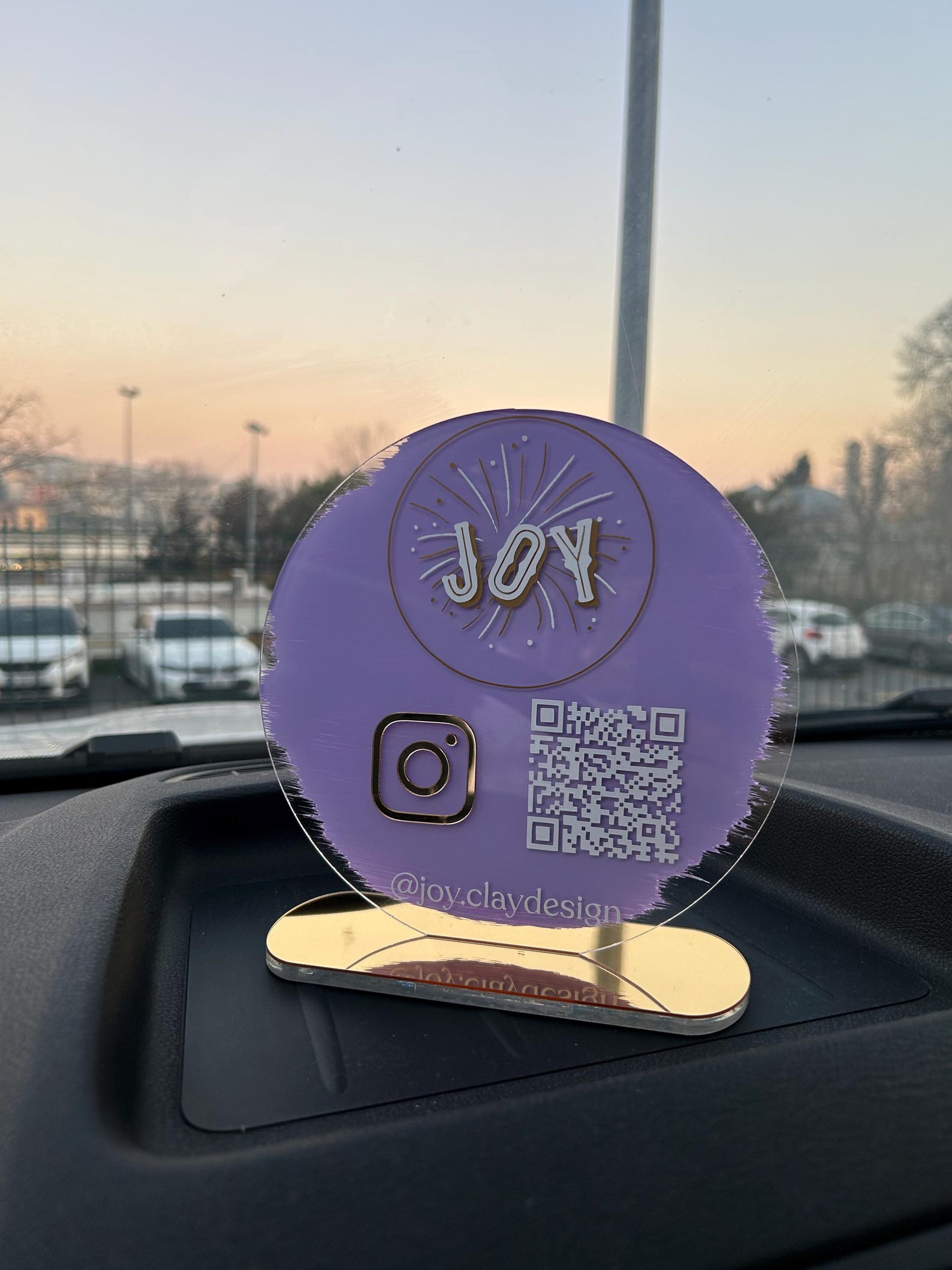 Round Plexiglass QR Code Stand – Custom Business Display for Payments ...