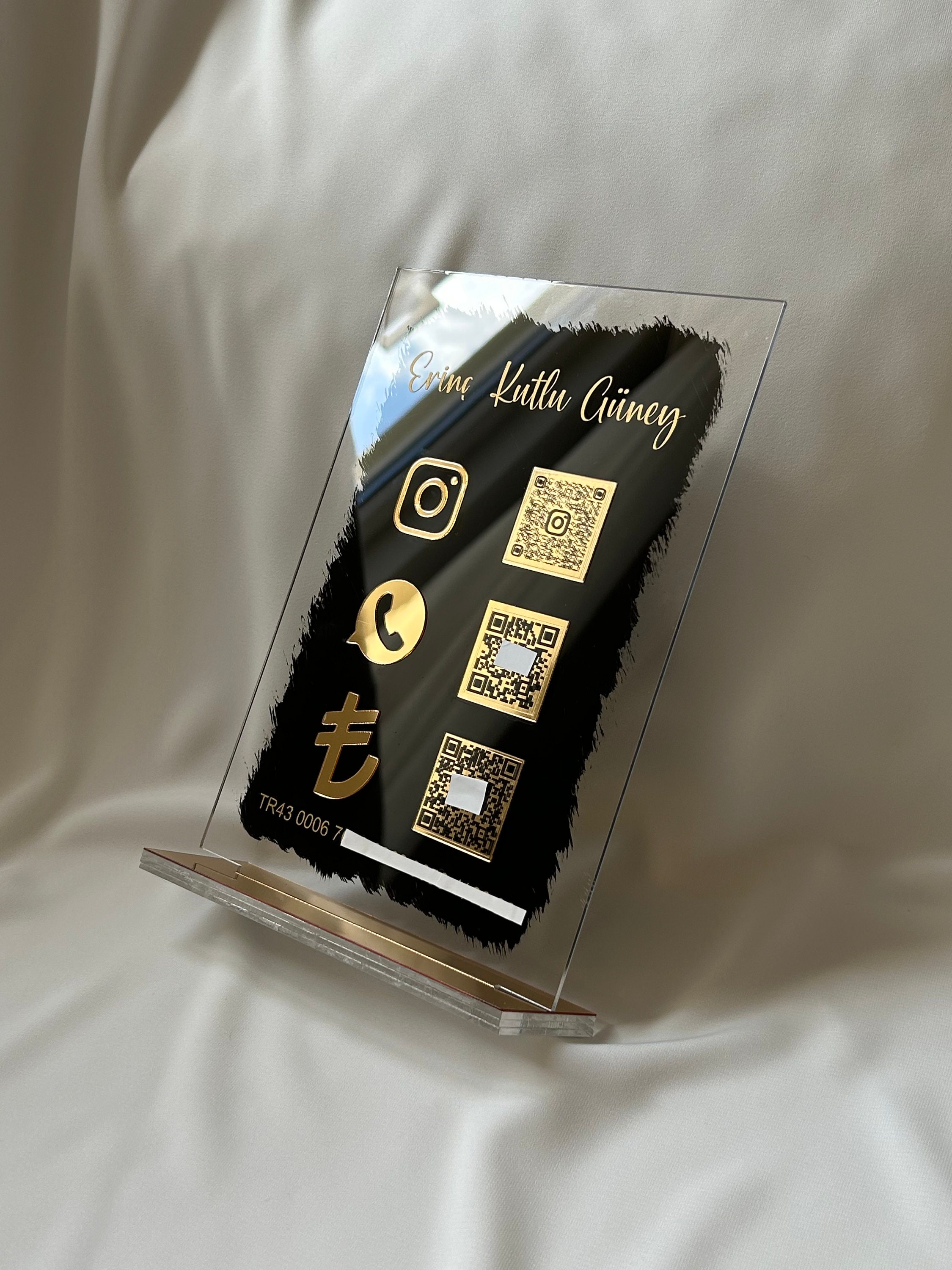 Hand-painted Plexiglass Stand for Business, QR Code Sign for Instant ...