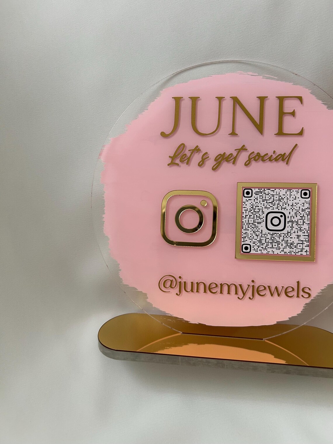 Round Plexiglass QR Code Stand – Custom Business Display for Payments ...