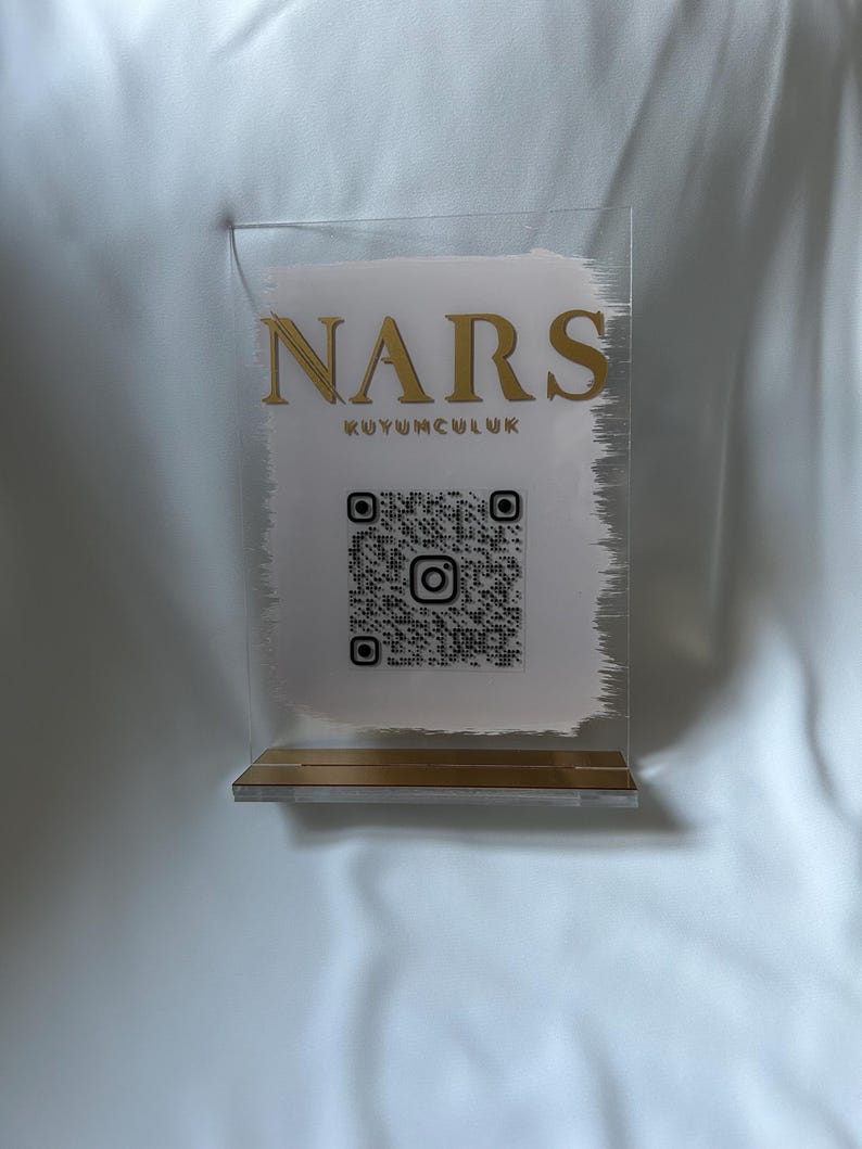 Custom Plexiglass QR Code Stand, Personalized Luxury Store Decor ...