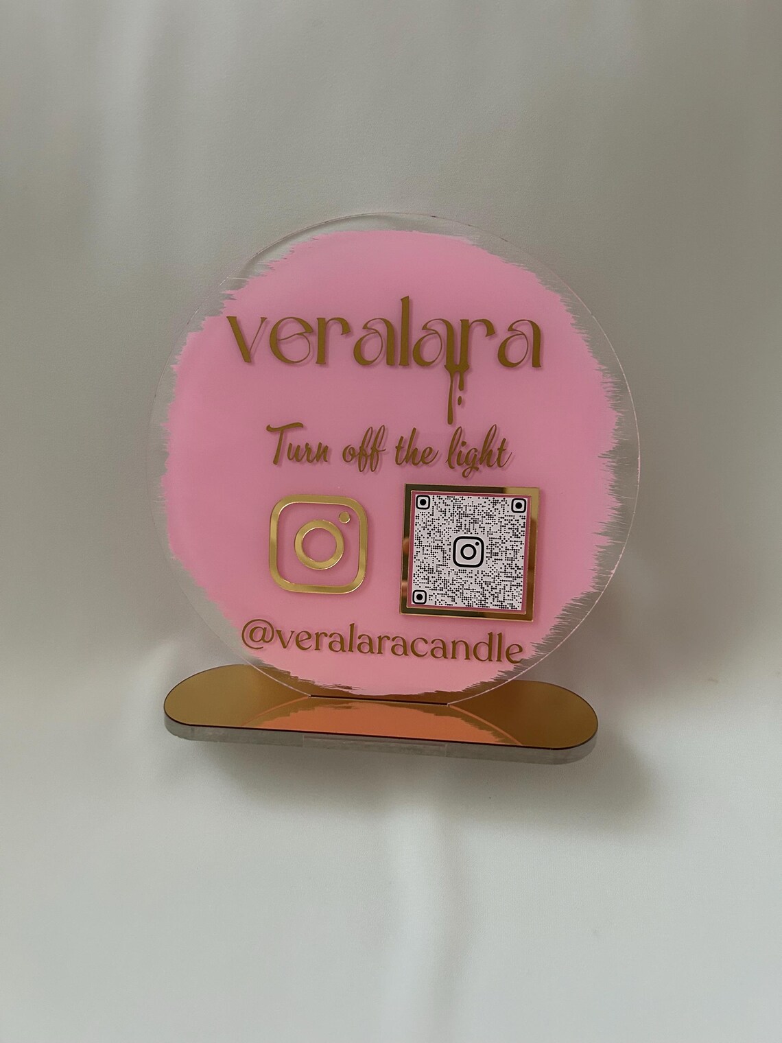 Round Plexiglass QR Code Stand – Custom Business Display for Payments ...