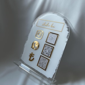 Oval Plexiglass QR Code Stand - Personalized Elegant Business Display ...