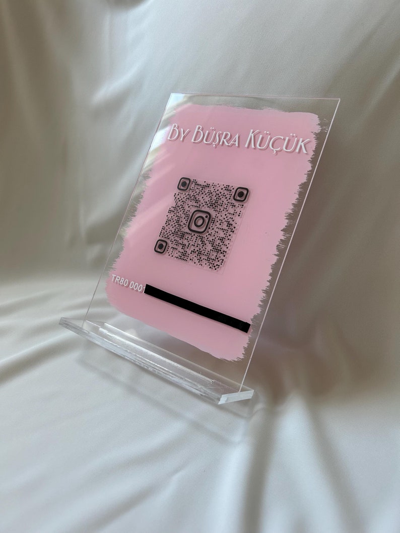 Custom Plexiglass QR Code Stand, Personalized Luxury Store Decor ...