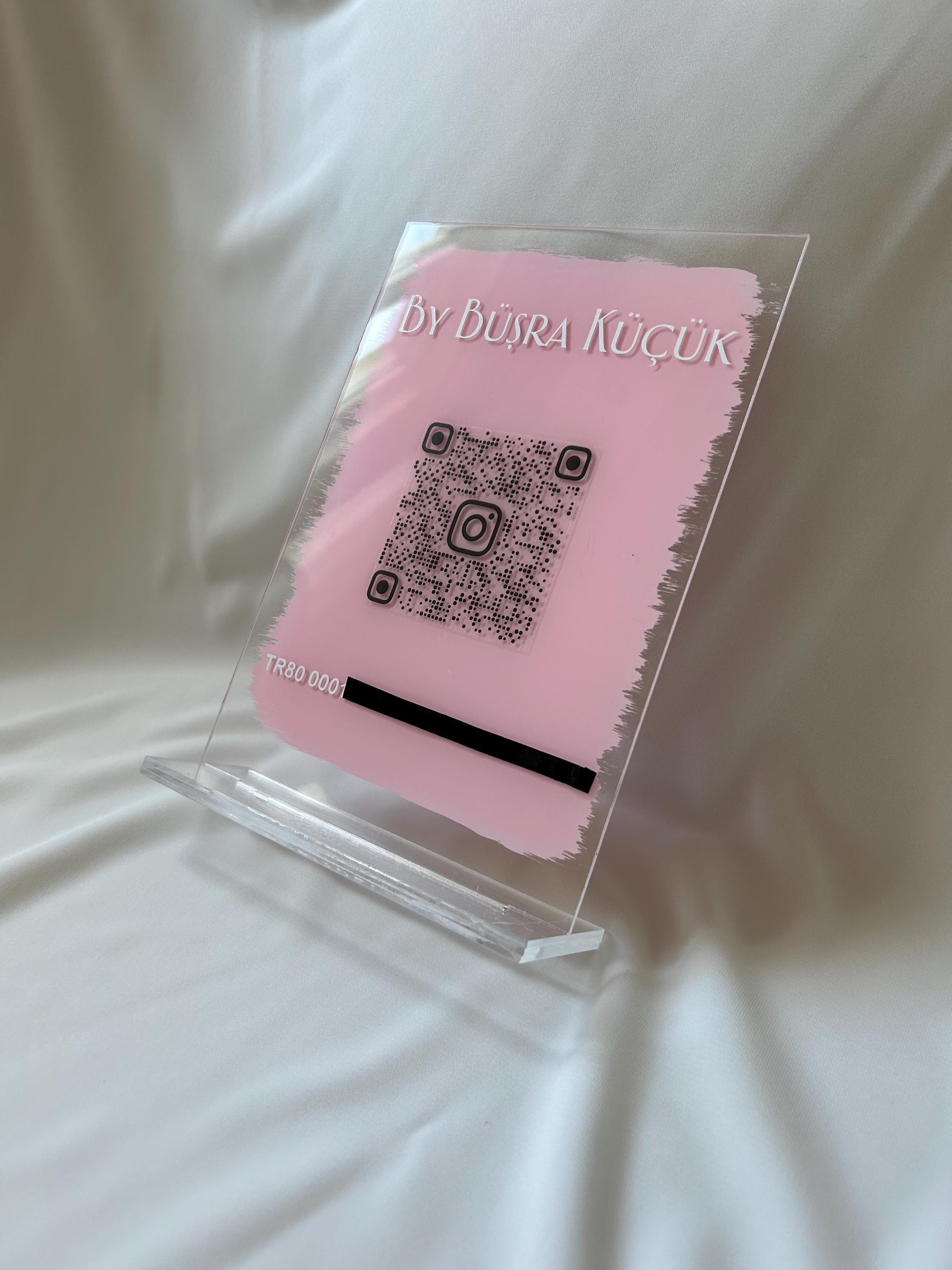 Custom Plexiglass QR Code Stand, Personalized Luxury Store Decor, Elegant Display for Business ...