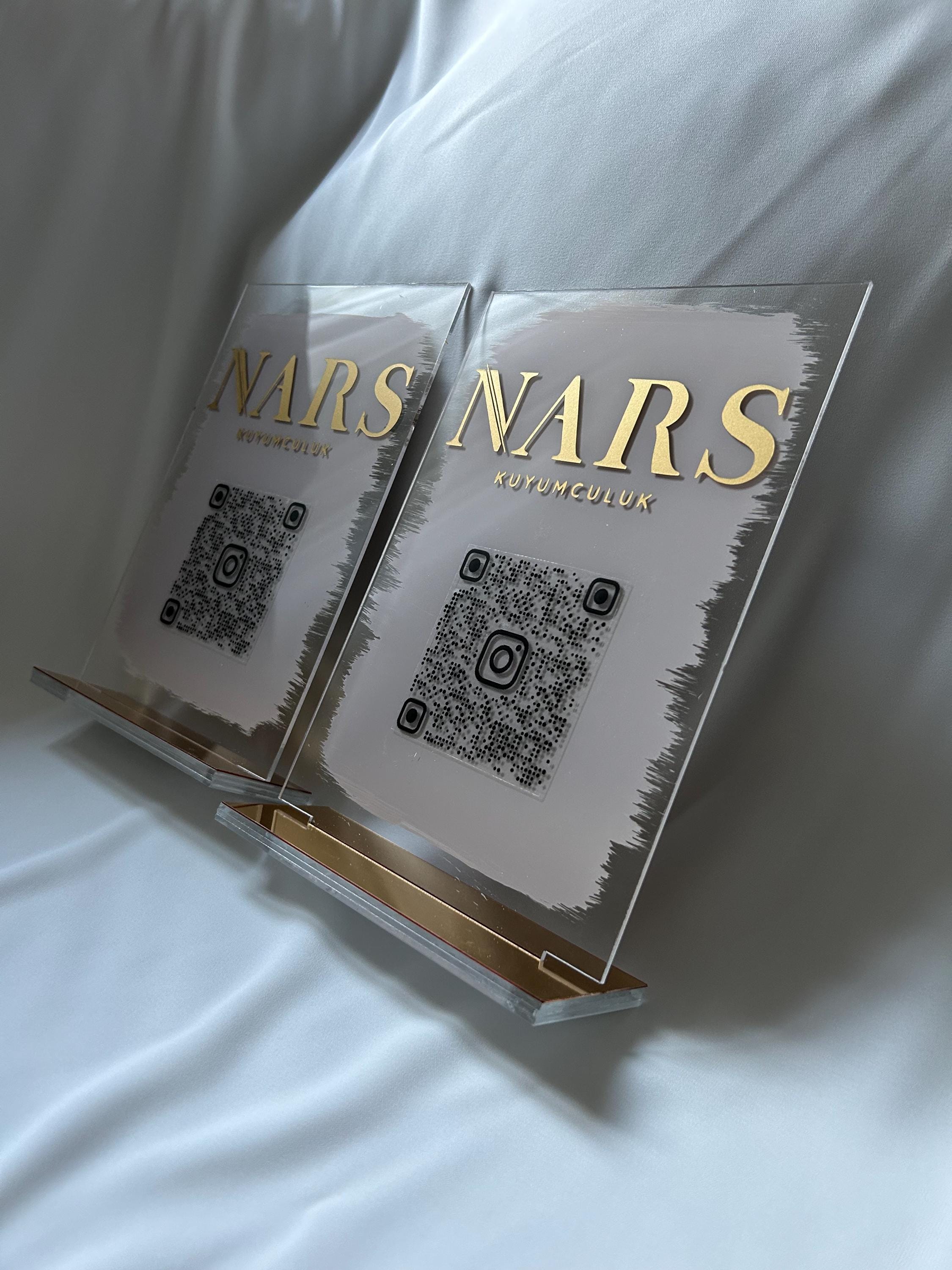 Custom Plexiglass QR Code Stand, Personalized Luxury Store Decor ...