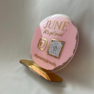 Round Plexiglass QR Code Stand – Custom Business Display for Payments ...