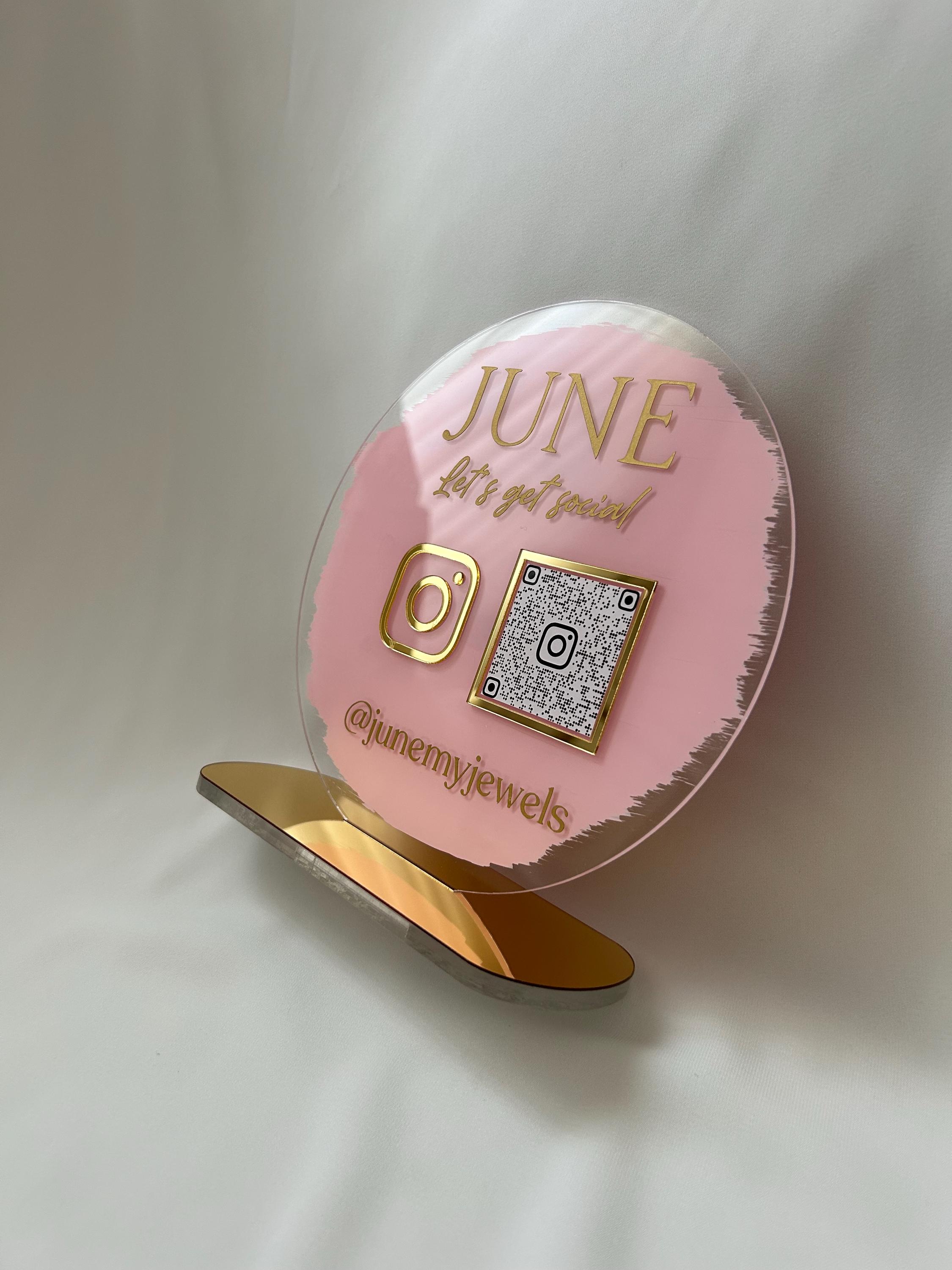 Round Plexiglass QR Code Stand – Custom Business Display for Payments ...