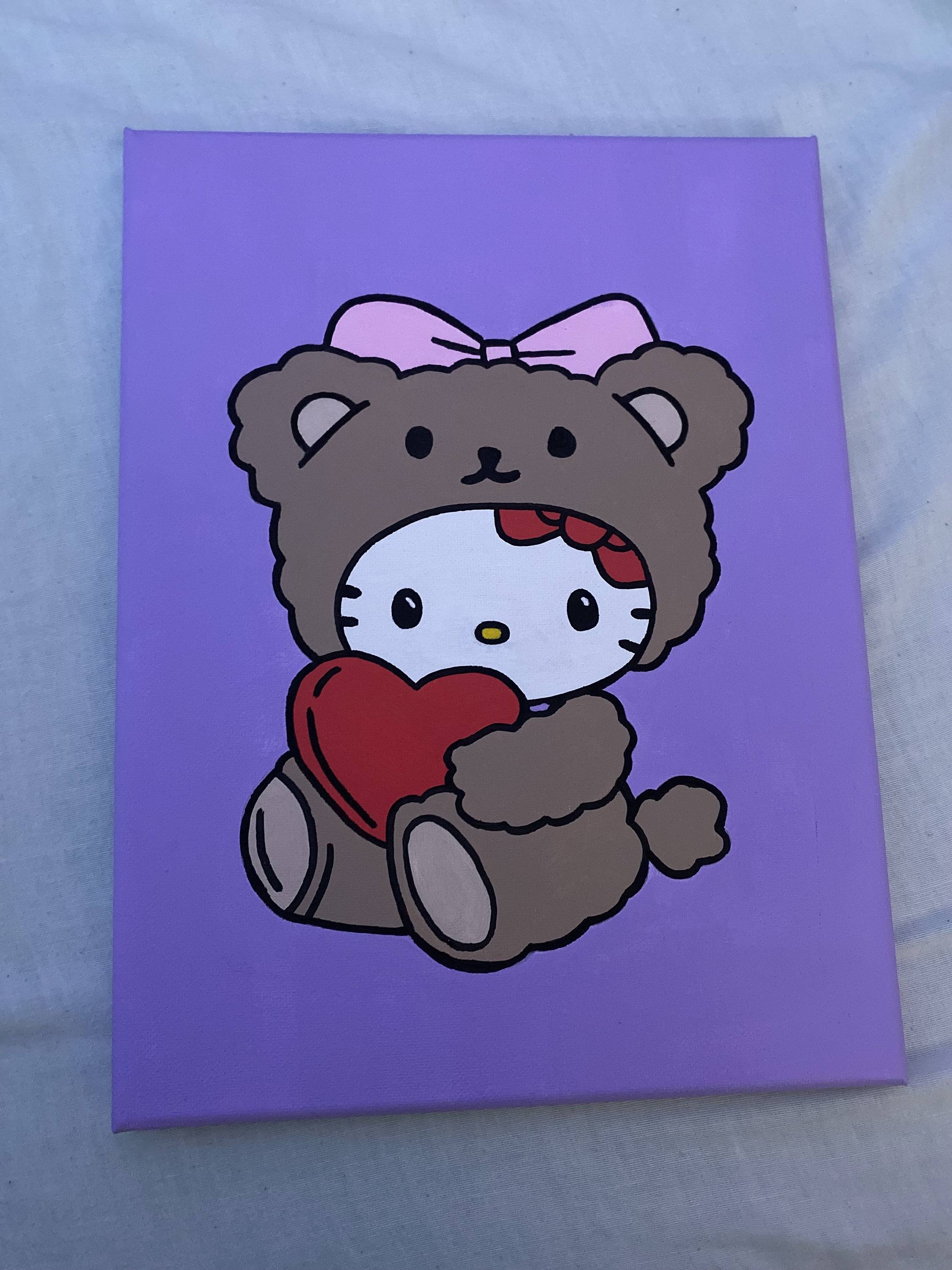 Hello Kitty Painting Acrylic Painting, Art, Canvas Painting - Etsy