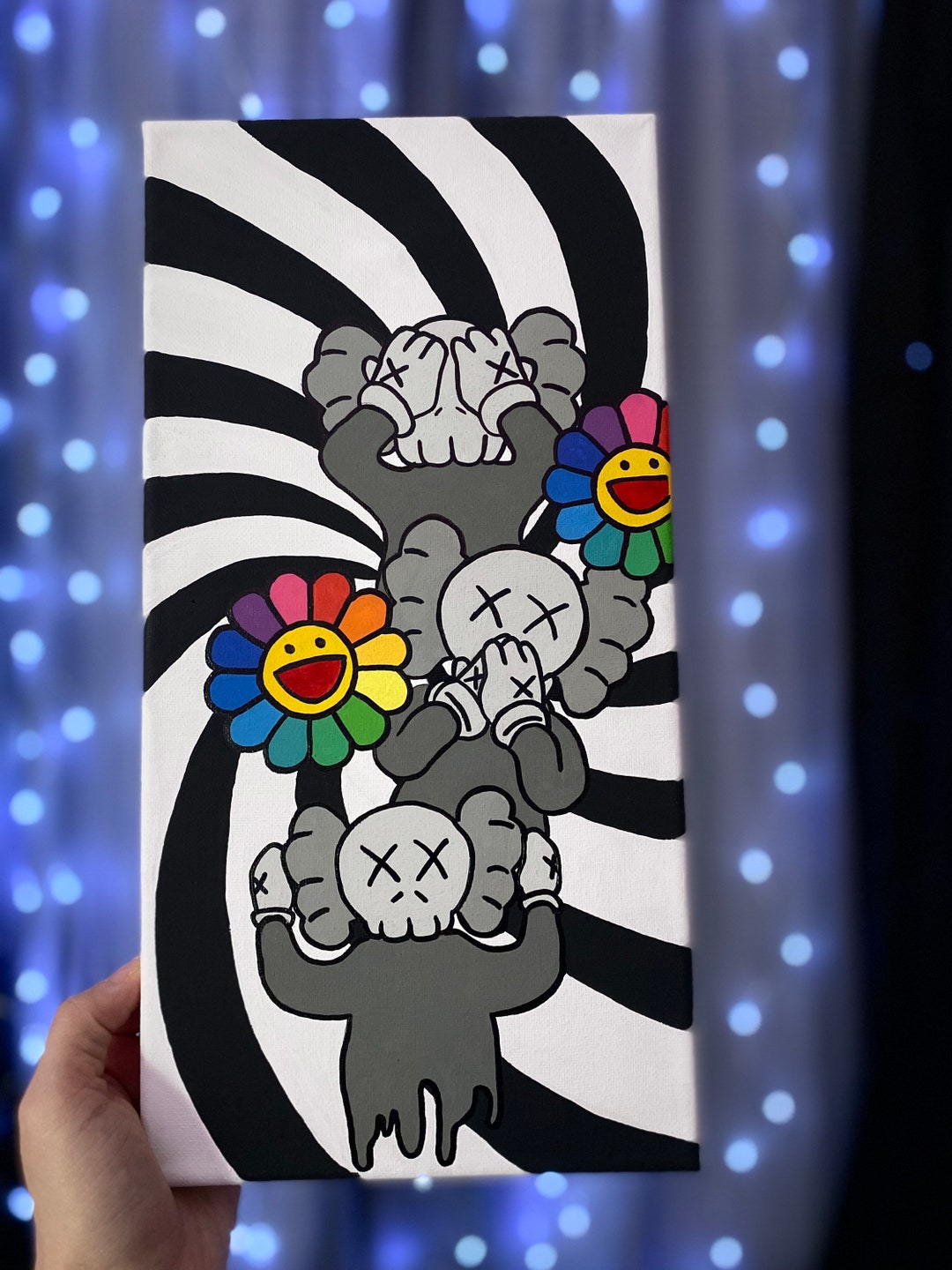 KAWS PAINTING Hypebeast Acrylic Painting Art Canvas - Etsy