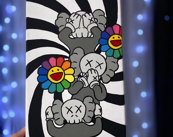 KAWS PAINTING Hypebeast Acrylic Painting Art Canvas - Etsy