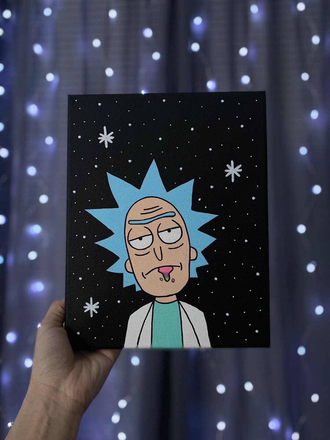 Rick Rick and Morty Painting Acrylic Painting, Hand Painted Painting - Etsy