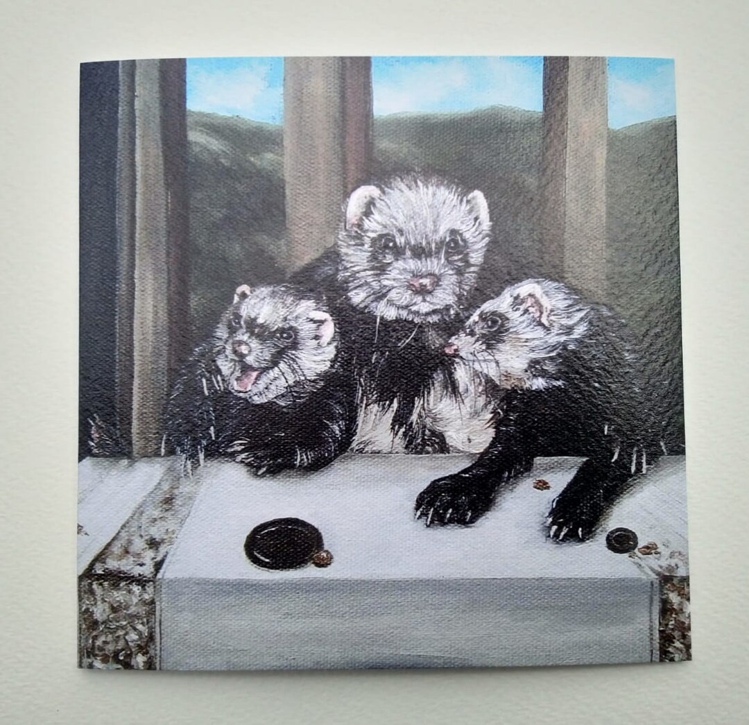 Ferret Polecat Greetings Card - Etsy