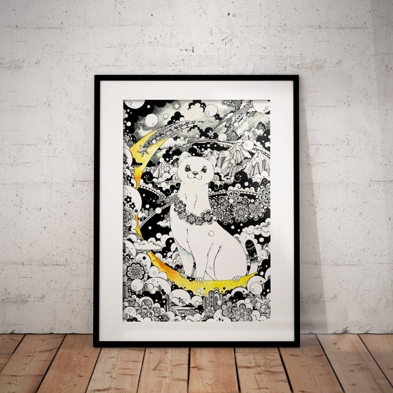 Stoat Poster Art Print Animal Print Room Decor Wall Art | Etsy
