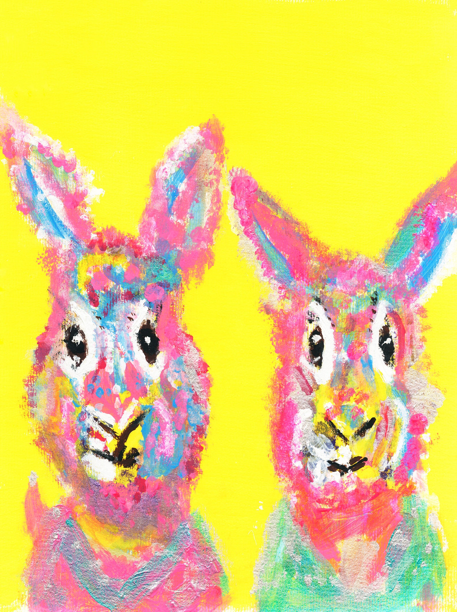 Wall Art Rabbits Graffiti Style Art Large Prints Oil and | Etsy